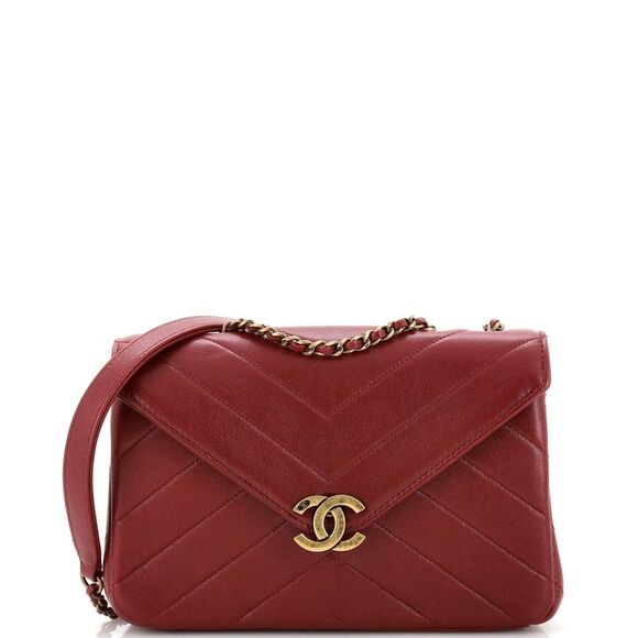 CHANEL | Bags | Chanel Coco Envelope Flap Bag Chevron Leather Medium ...
